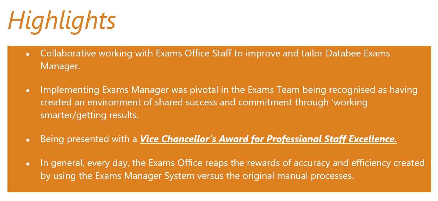 Exams Manager Case Study - University of South Australia - Databee ...